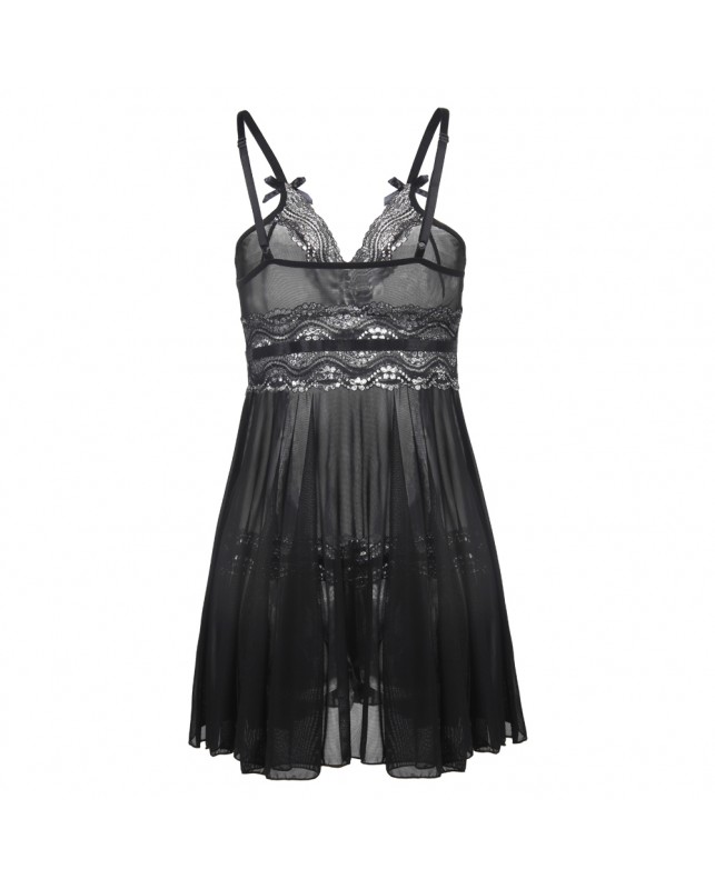 Plus Size Sexy Black Lace Lingerie With G-String JL0334BKP (XL / 2XL / 3XL)